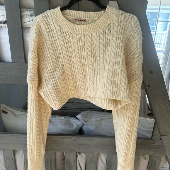 Bailey Rose | Sweaters | Bailey Rose Cropped Cream Cable Knit Sweater ...